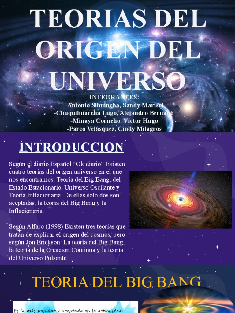 Oficial Teorias Del Origen Del Universo | PDF | Big Bang | Universo