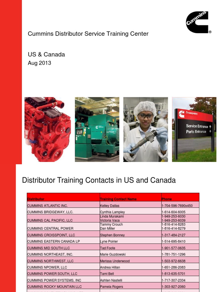 Cummins Distributor Service Training Center | PDF