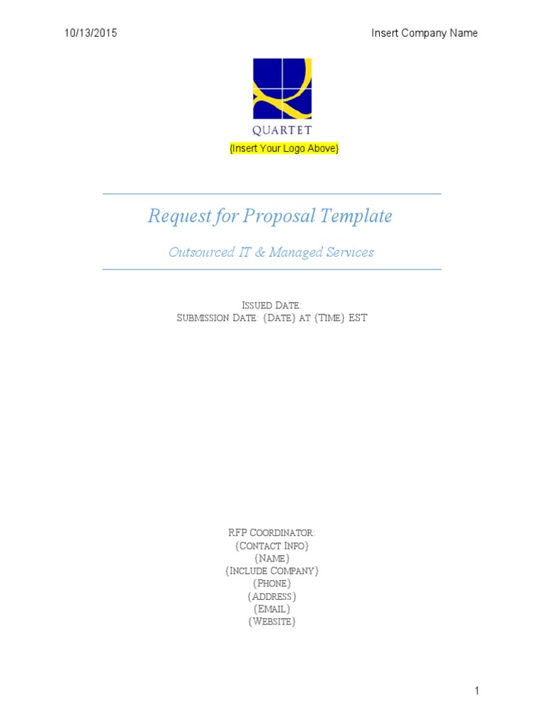IT Managed Services RFP Template | PDF | Request For Proposal ...