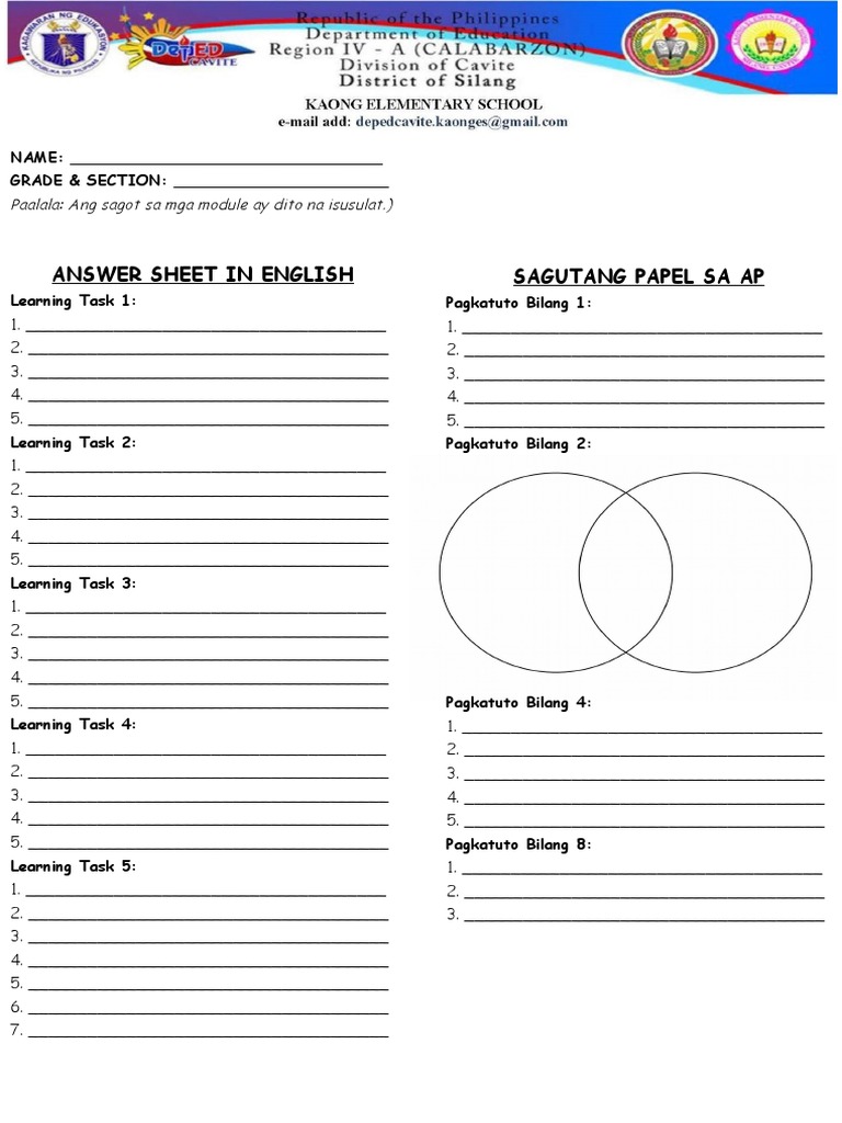 Answer Sheet Week5 | PDF