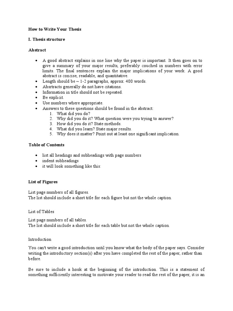 Thesis Writing Guide: Structure & Tips | PDF | Experiment | Statistics