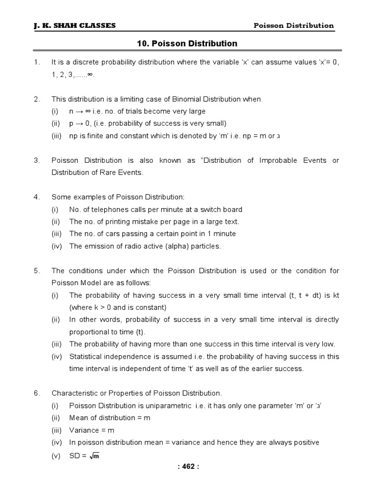 Poisson Distribution Guide & Problems | PDF | Poisson Distribution ...