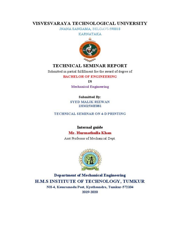 4D Printing Report | PDF | 3 D Printing | Computer Aided Design