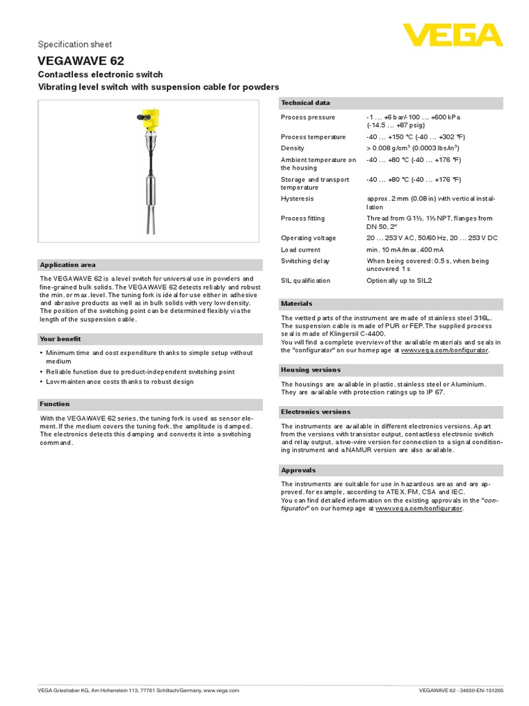 Powder Level Switch Guide | PDF | Switch | Electrical Connector