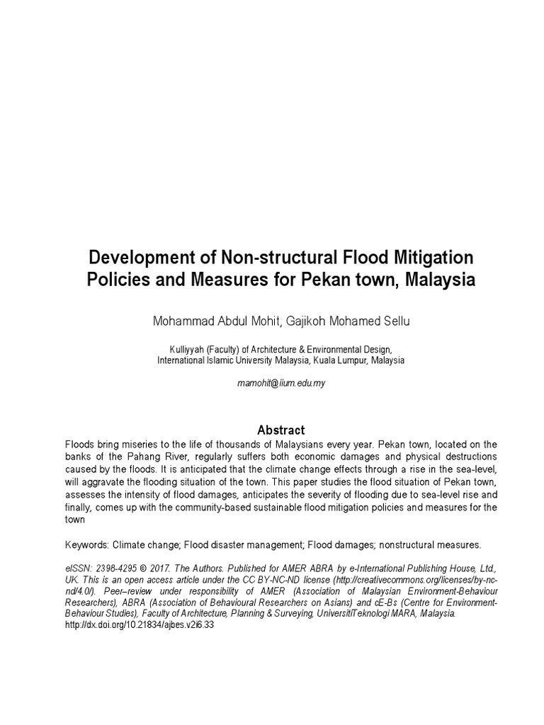 Development of Non-Structural Flood Mitigation Pol | PDF | Flood ...