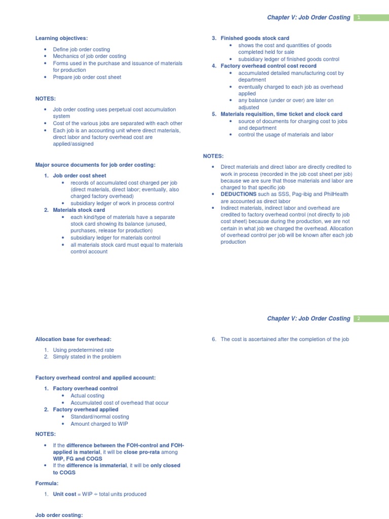 Chapter 5 - Job Order Costing | PDF | Corporations | Business Economics