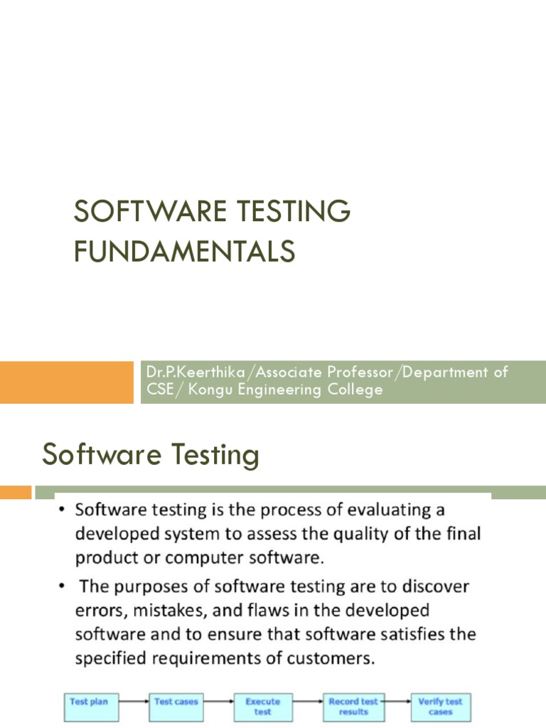 Software Testing Fundamentals Pdf