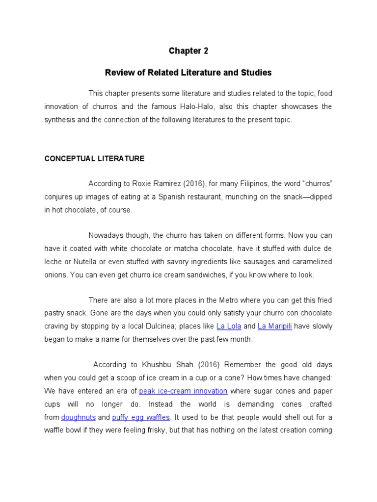 Review of Related Literature and Studies | PDF | Desserts | Foods
