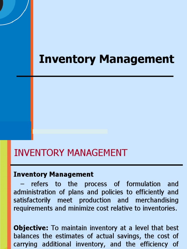 Inventory Management | PDF | Inventory | Enterprise Resource Planning