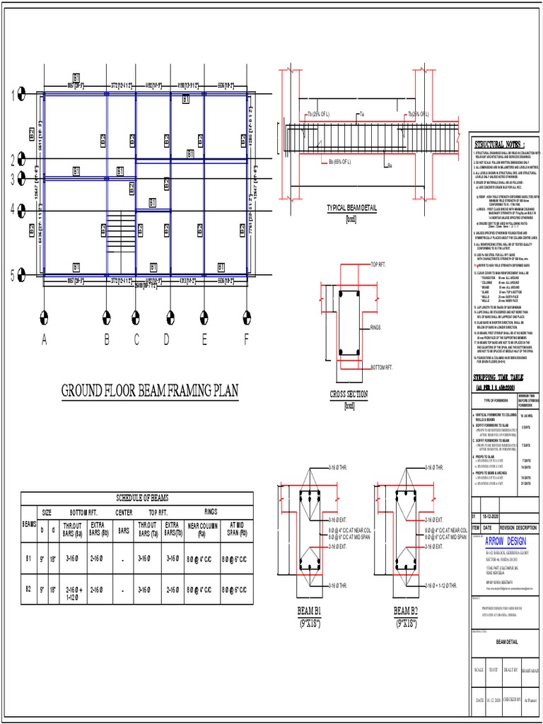 Ground Floor Beam Framing Plan | PDF | Beam (Structure) | Architectural ...