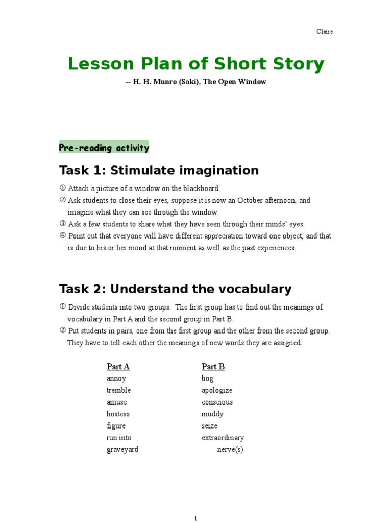 The Open Window | PDF | Saki