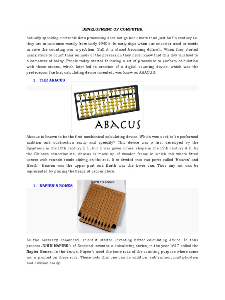 The Abacus: Development of Computer | PDF | Computing | Teaching Mathematics