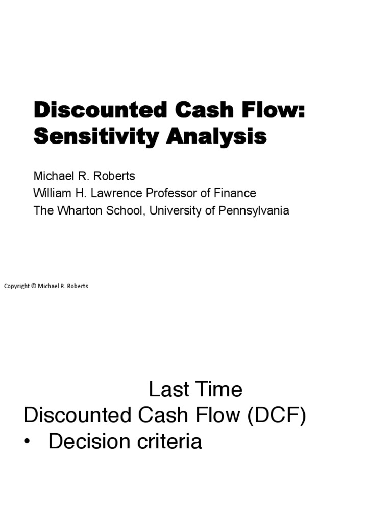 Mod 13 - DCF - Sensitivity Analysis - White Slides - V2.0 PDF | PDF ...
