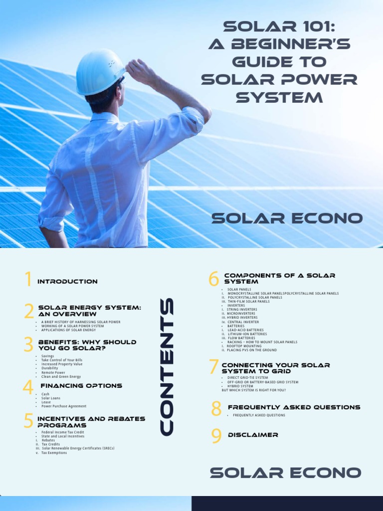 Solar Econo - A Beginner's Guide To Solar Power System | PDF | Solar ...