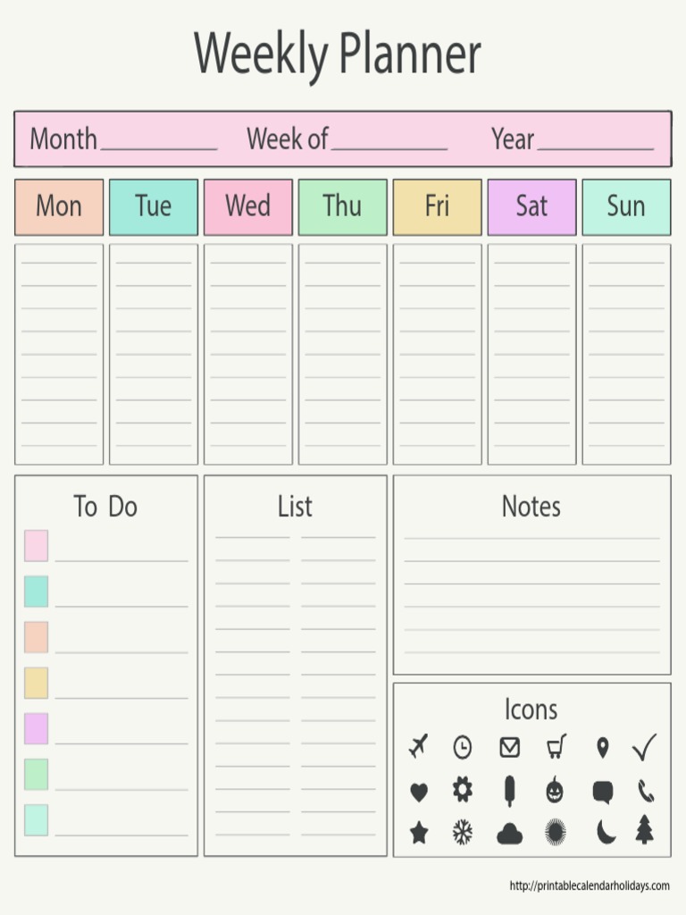 Weekly Planner Template 1 PDF | PDF