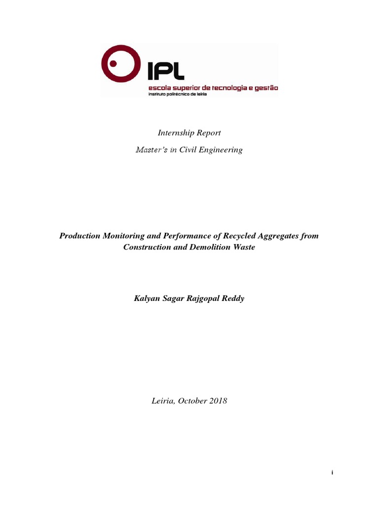 Civil Engineering Internship Report | PDF | Construction Aggregate ...