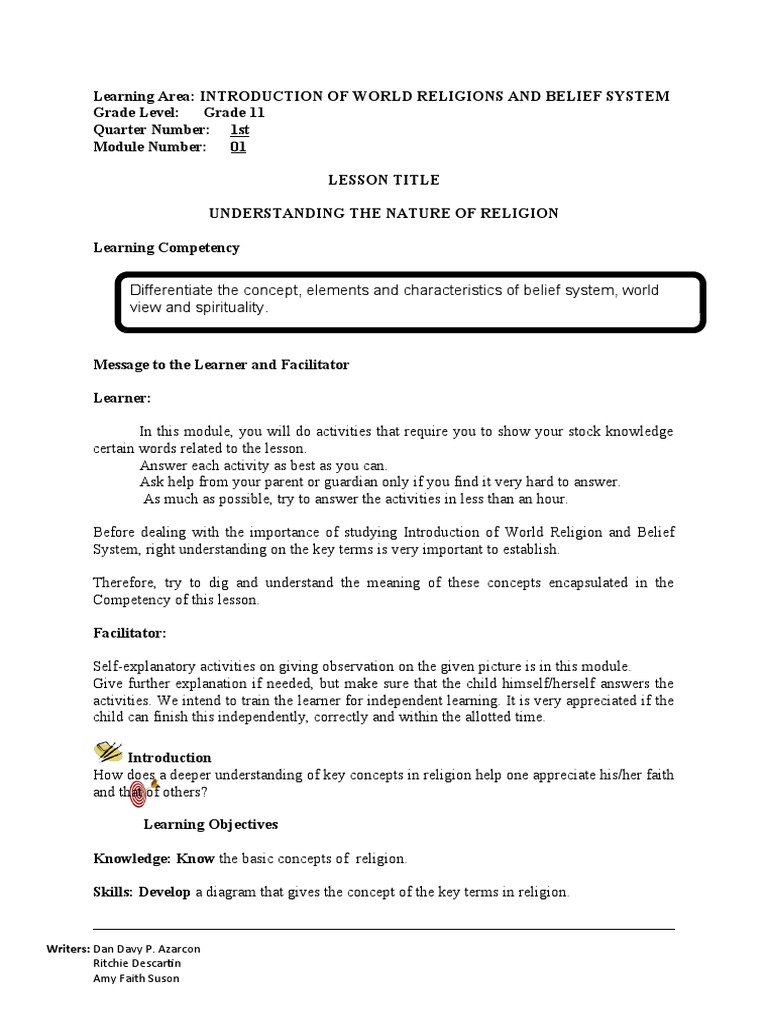 Intro To World Religion Week.1 Edited | PDF | Philosophy Of Religion | God