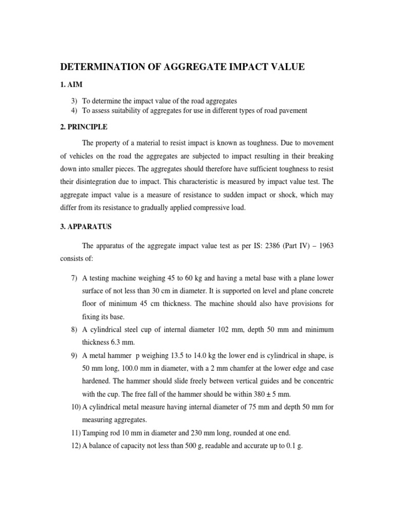 Aggregate Impact Value | PDF | Asphalt | Construction Aggregate