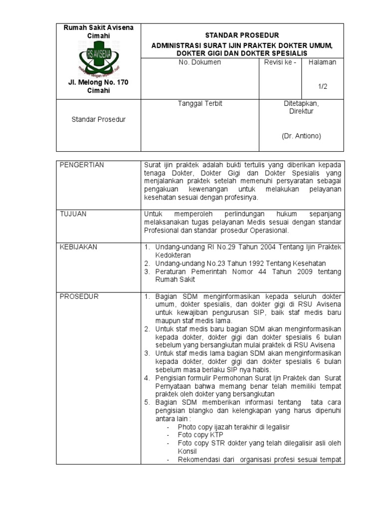 SOP Pembuatan SIP Dok NU | PDF | Bisnis