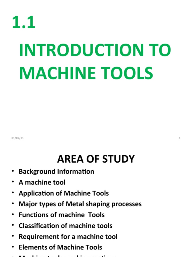 1.1the Concept of Machine Tools (Topic 1.1) | PDF | Machining | Machine ...