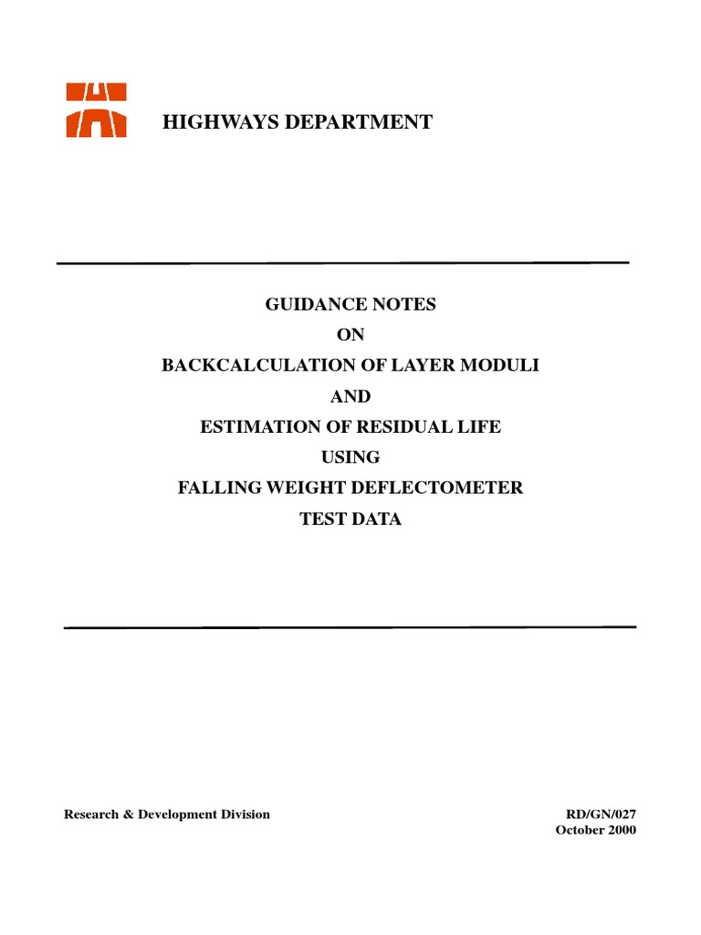 Hong Kong Highway Guidance Note 27 PDF | PDF | Linear Elasticity ...