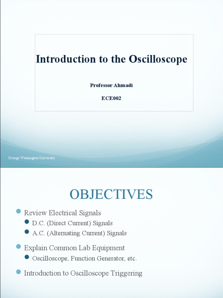 13-14class5 - Lecture - Introduction To The Oscilloscope | PDF | Direct ...