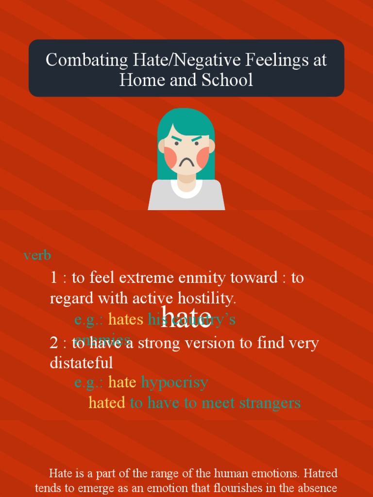 Combating Hate/Negative Feelings at Home and School | PDF | Hatred ...