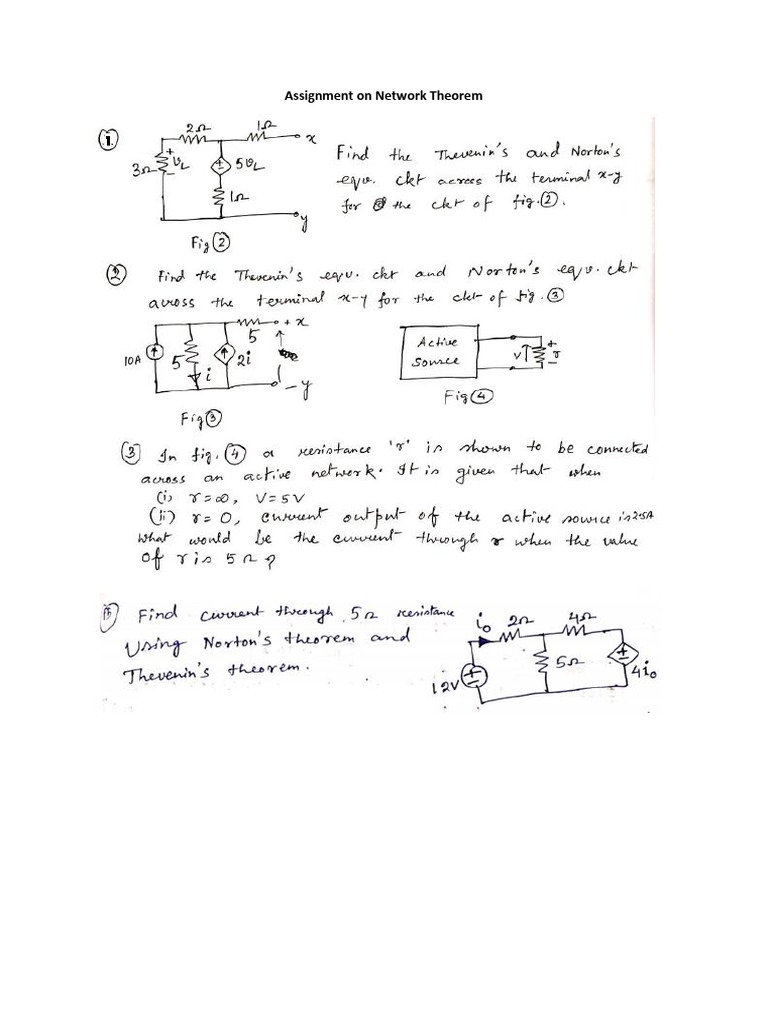 Assignment On Network Theorem | PDF