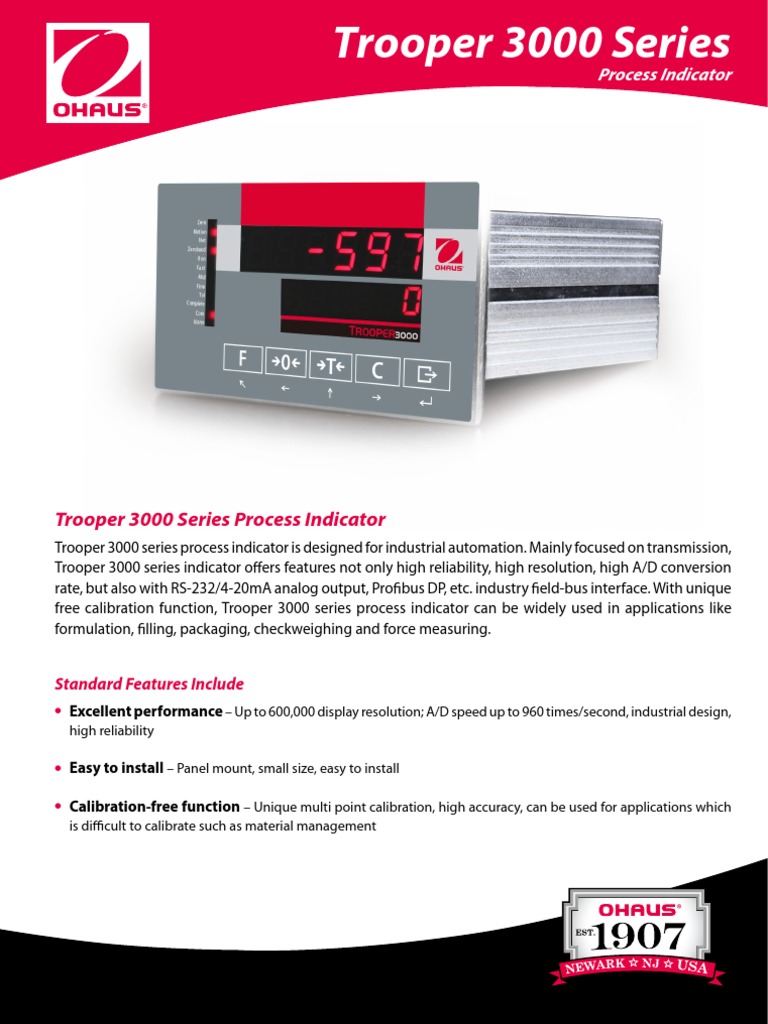Trooper 3000 Series Process Indicator | PDF | Analog To Digital ...