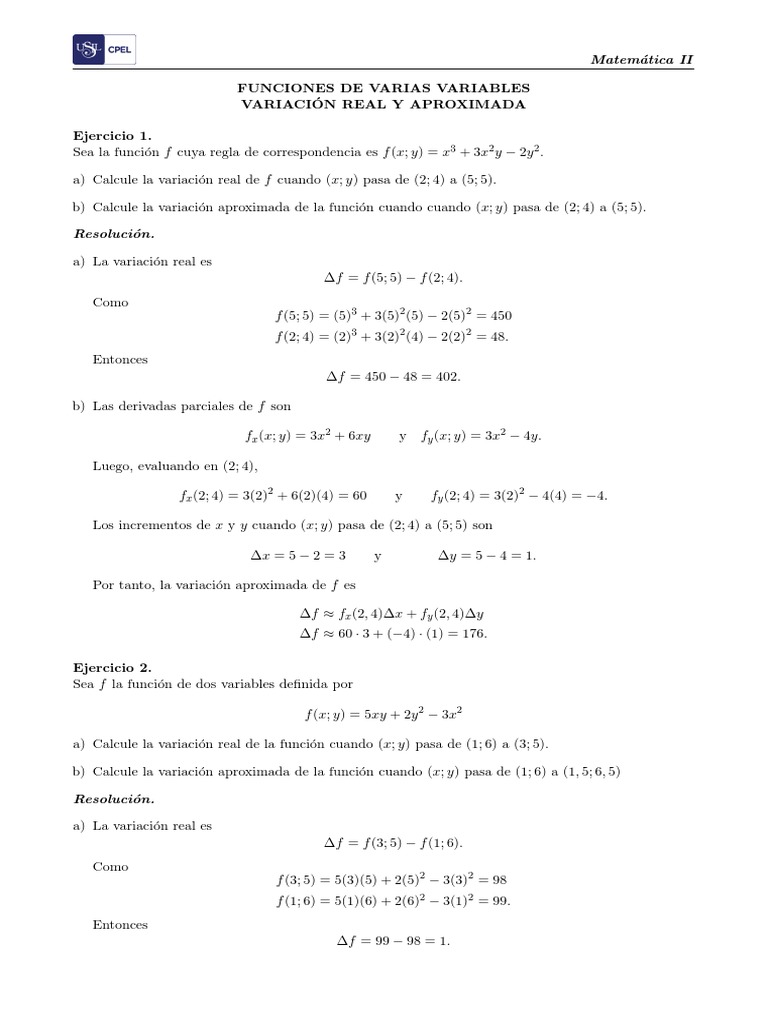 Funciones de varias variables y variación | PDF | Enseñanza de matemática | Análisis matemático