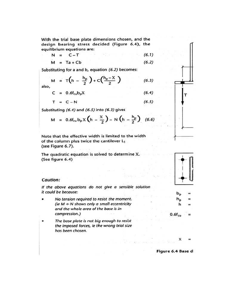 Calculation of Bolt Tension and Concrete Compression H H B F N M X X C ...