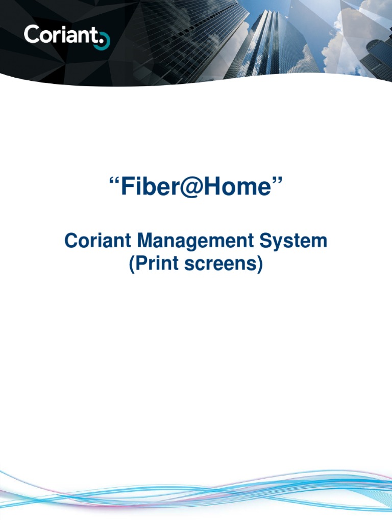 Coriant Fiber@Home Management Guide | PDF