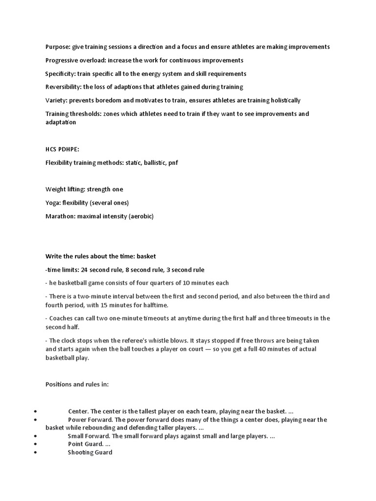 Guidelines for Effective Training Sessions and an Overview of ...