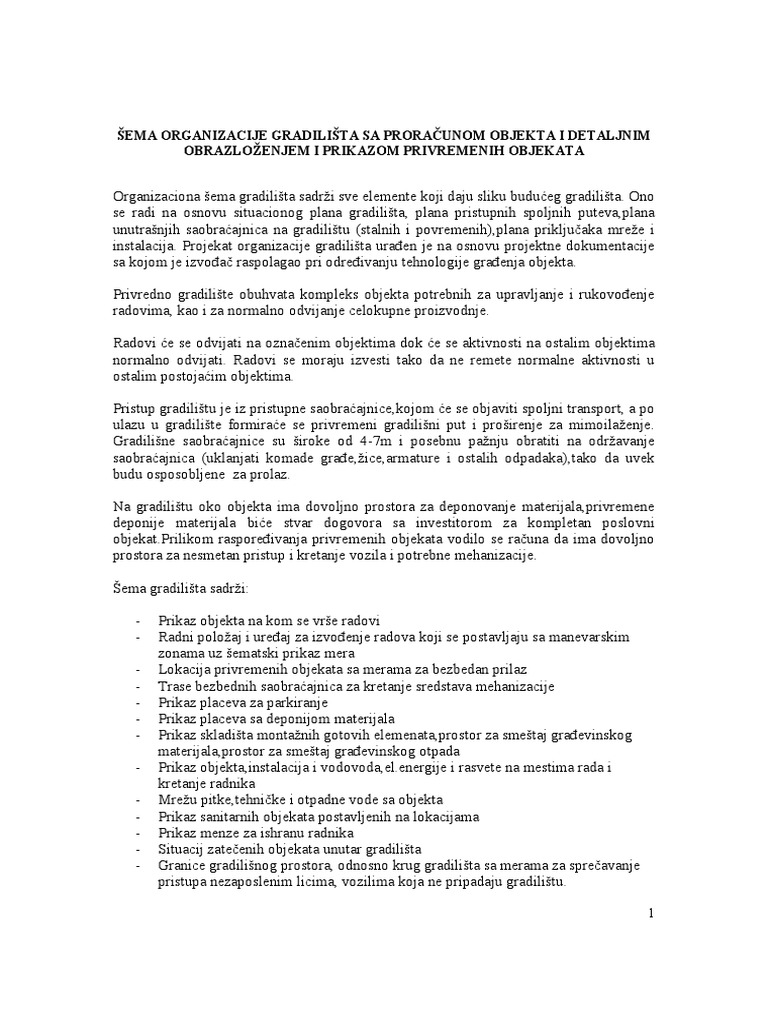 Sema Organizacije Gradilista | PDF
