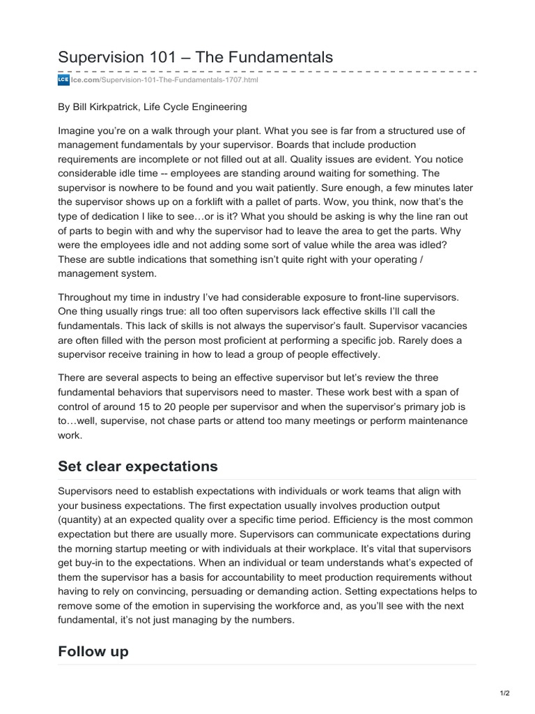 Mastering Supervisor Fundamentals | PDF | Supervisor | Feedback