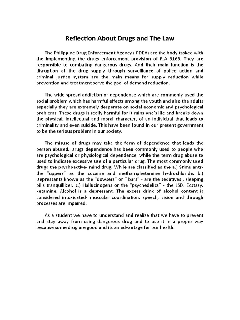 NSTP Reflection About Drugs and Law | PDF