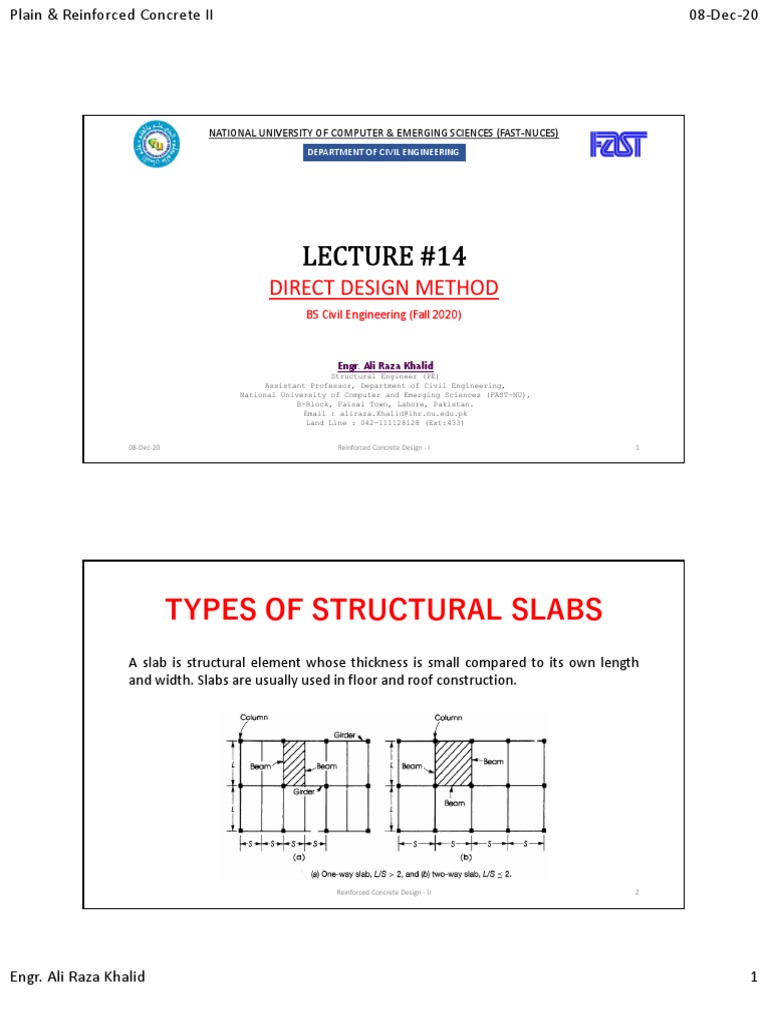 Types of Structural Slabs: Direct Design Method | PDF | Beam (Structure ...