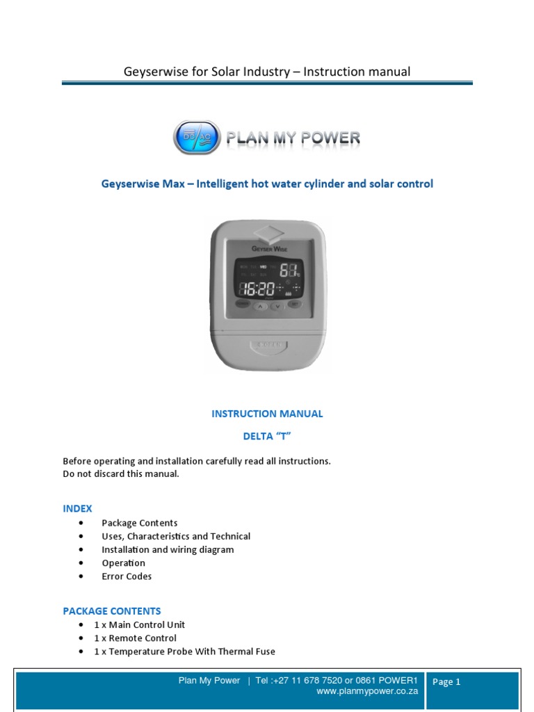 GeyserWise-Max | Electrical Connector | Water Heating