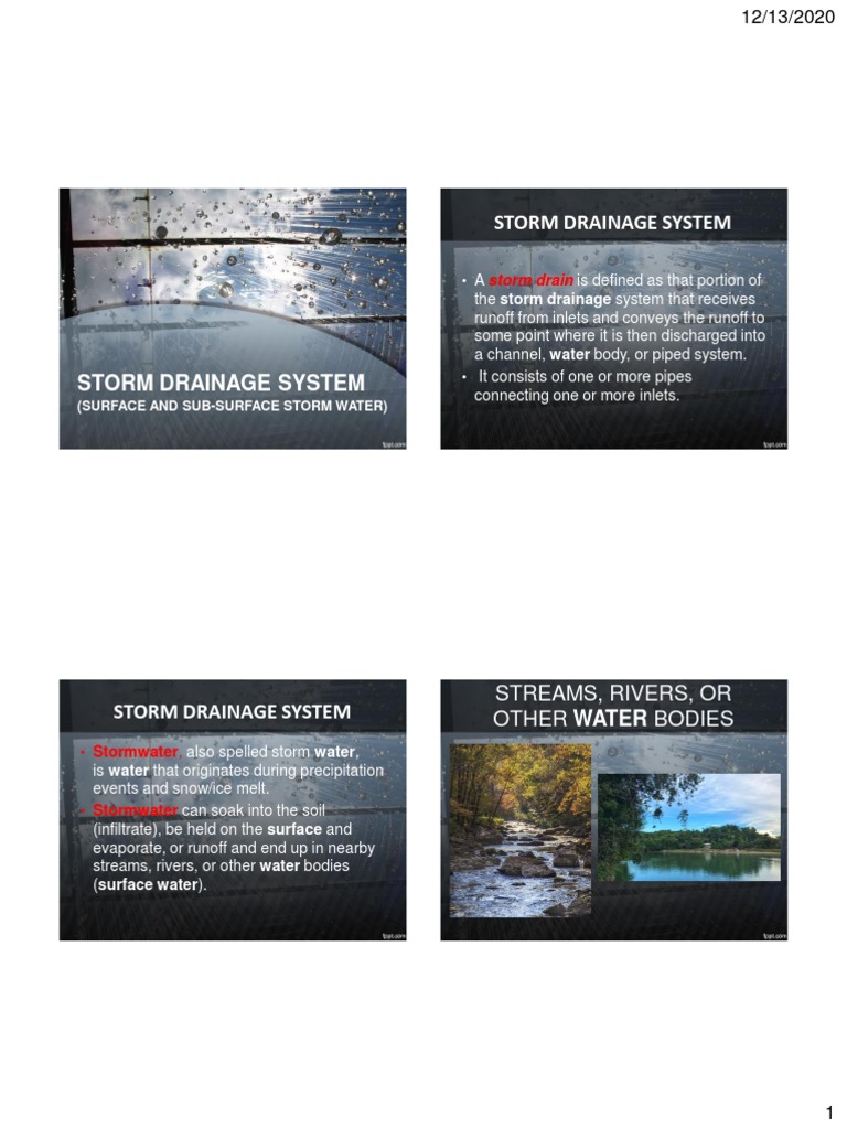 Storm Drainage System: Streams, Rivers, or Other Water Bodies | PDF ...
