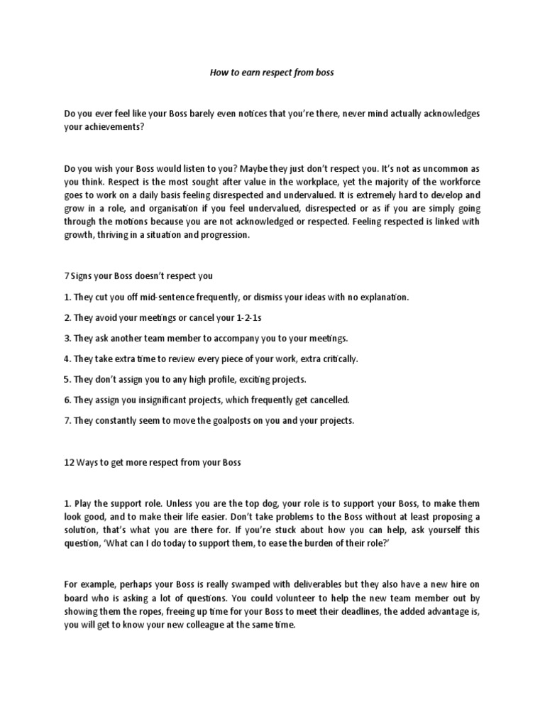 How To Earn Respect | PDF | Leadership | Human Nature