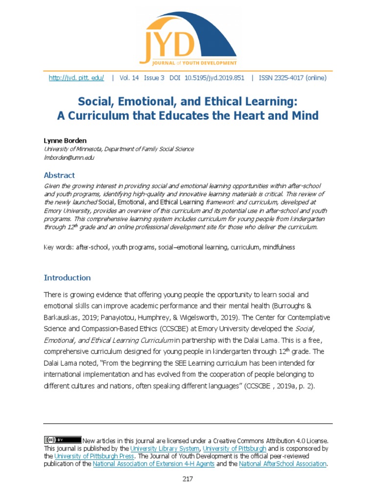 Social, Emotional, and Ethical Learning: A Curriculum That Educates The ...