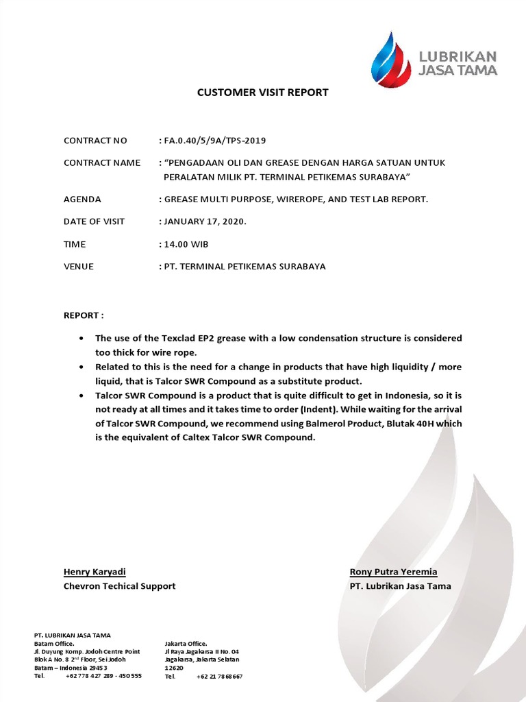 Customer Visit Report PDF | PDF