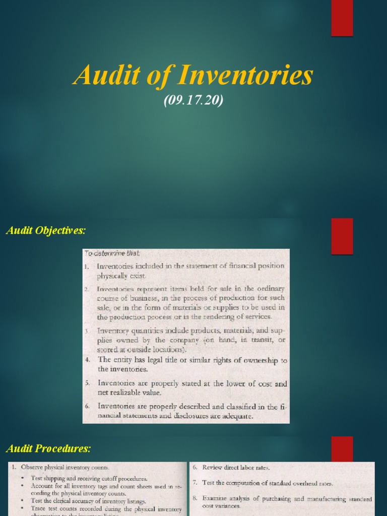 Audit of Inventories - Reading Materials | PDF