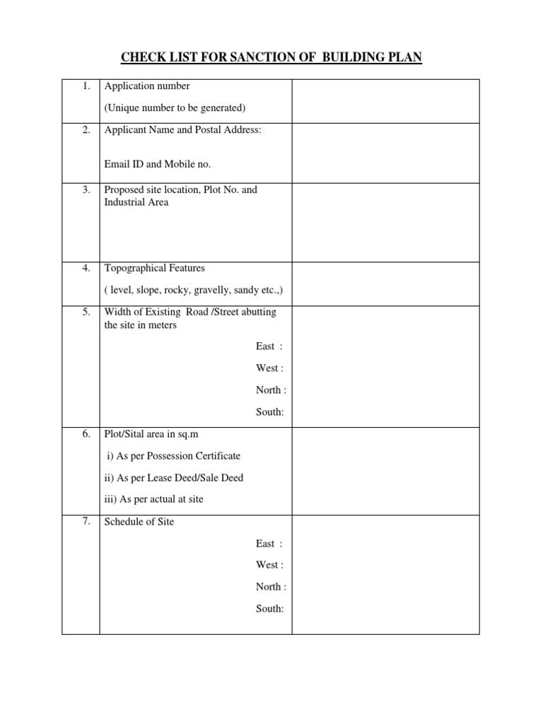 Check List For Sanction of Building Plan | Download Free PDF | Nature ...
