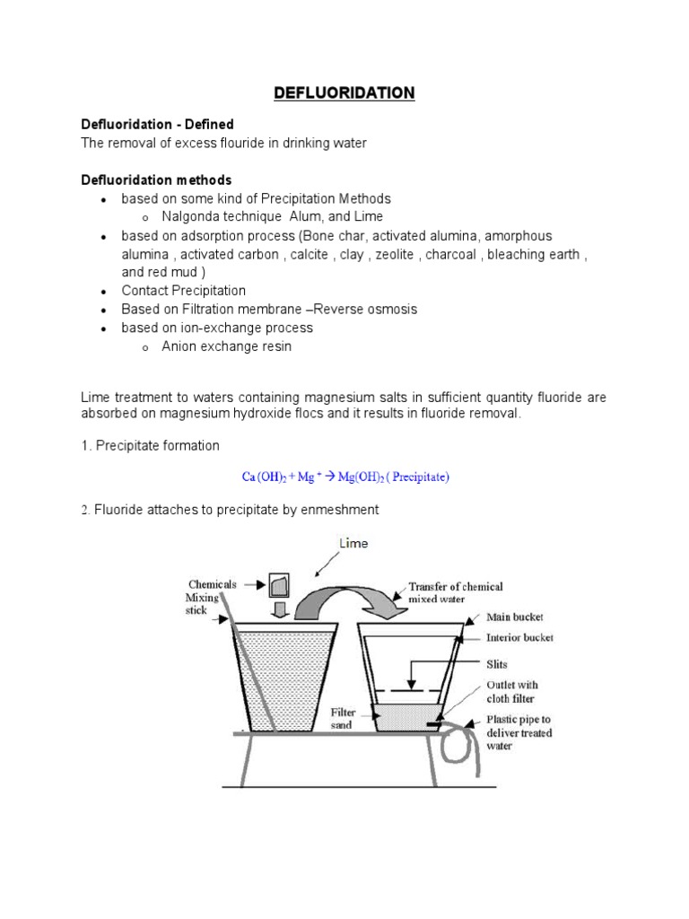 Defluoridation - Defined | PDF | Adsorption | Water Purification