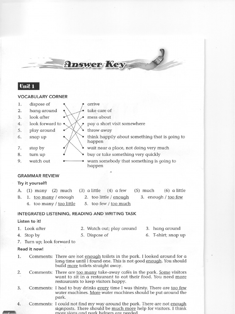 F.3-F.4 Pilot's TSA Summer Review English Answer Key PDF | PDF