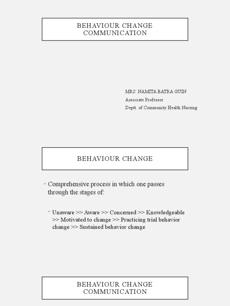 Behaviour Change Communication | PDF | Hiv/Aids | Human Nature
