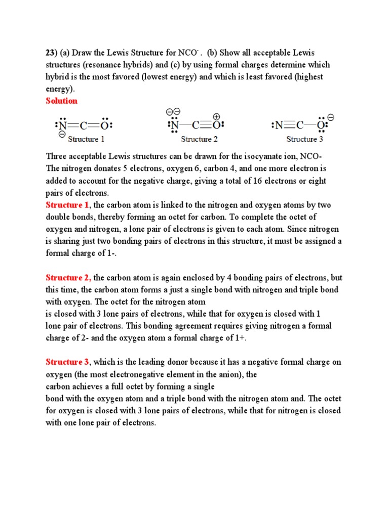 Nco Lewis Structure