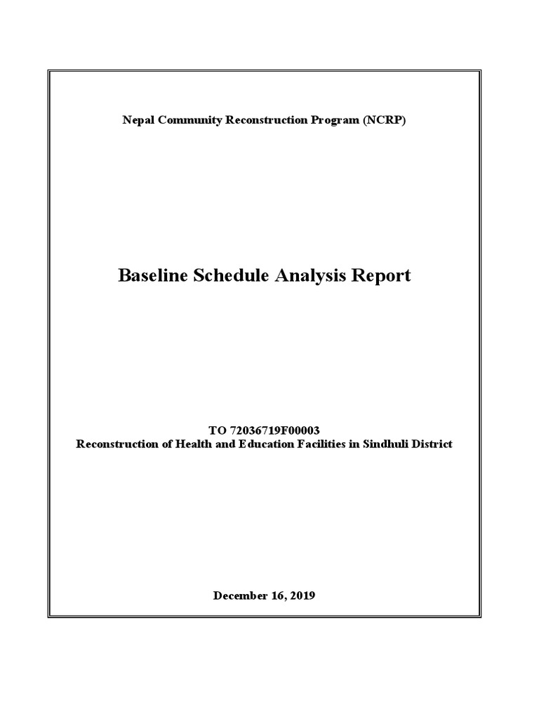 Sindhuli District Reconstruction Schedule Analysis | PDF | Concrete ...