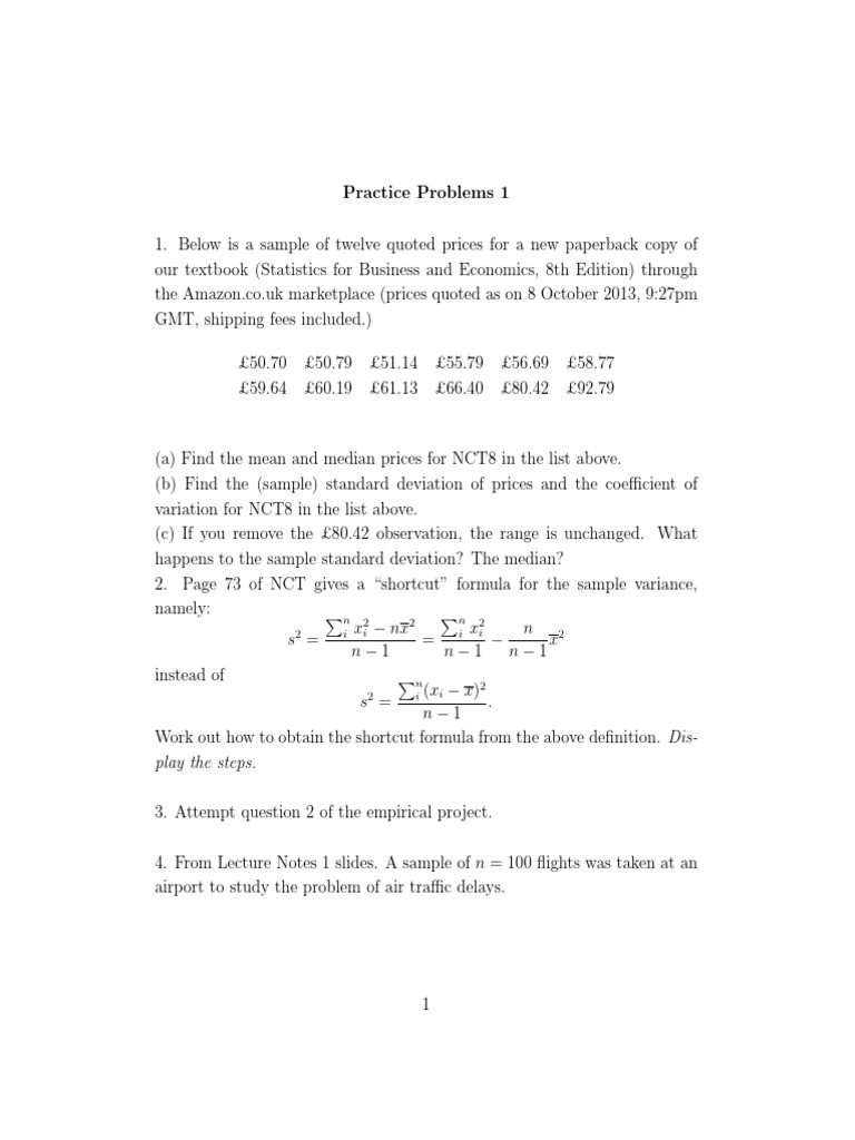 Practice Problems 1 | PDF
